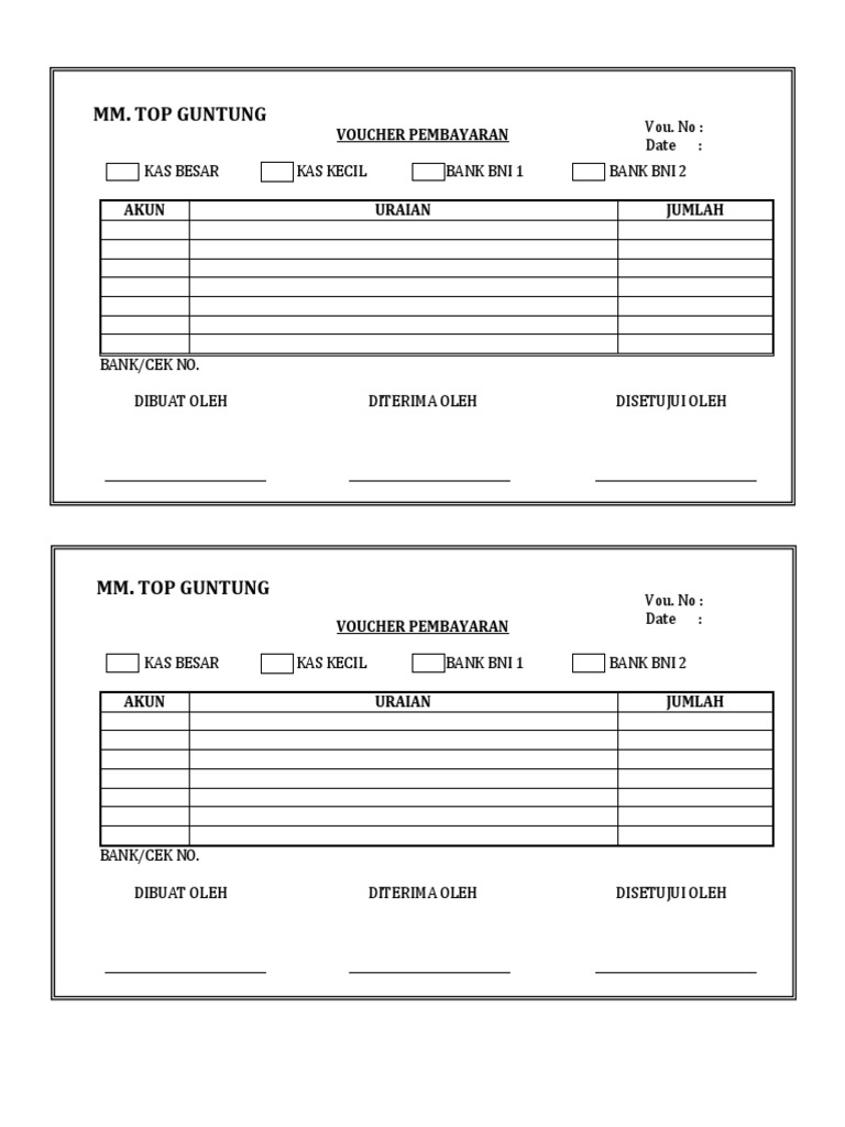 Voucher Pembayaran | PDF