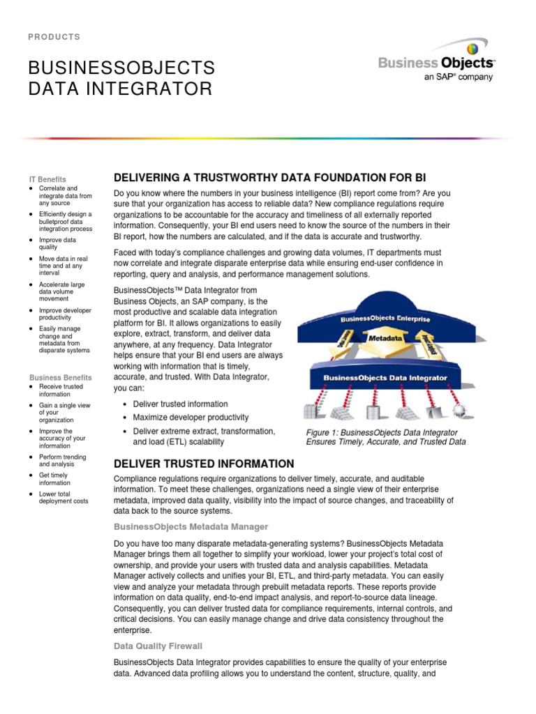 Businessobjects Data Integrator: Delivering A Trustworthy Data ...