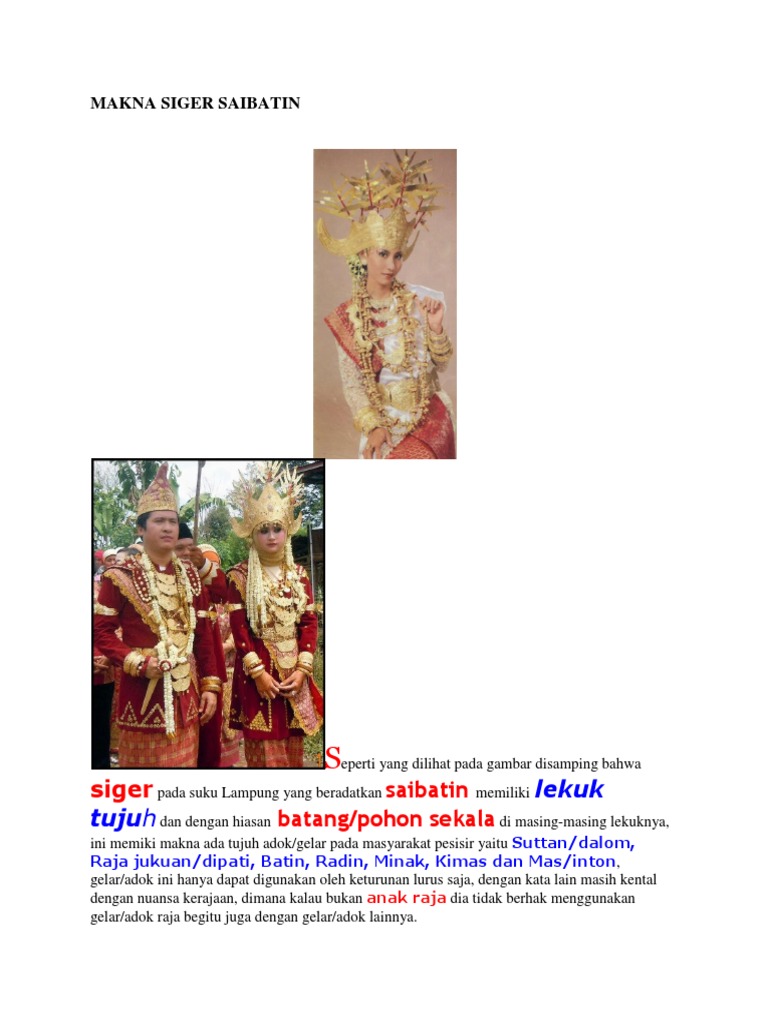 Makna Siger Saibatin Lampung | PDF | Kajian Bahasa Asing