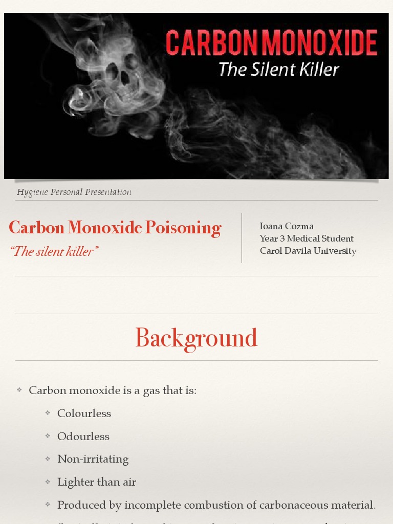 Carbon Monoxide Poisoning: "The Silent Killer" | PDF | Carbon Monoxide ...