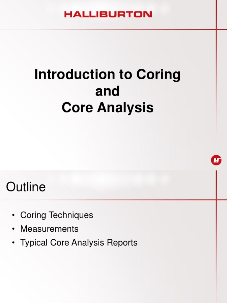 Introduction To Coring and Core Analysis - Feb - 05 | PDF | Porosity ...
