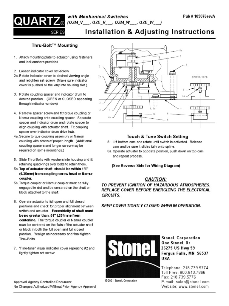 Stonel Limit Switch Instructions | PDF | Screw | Switch