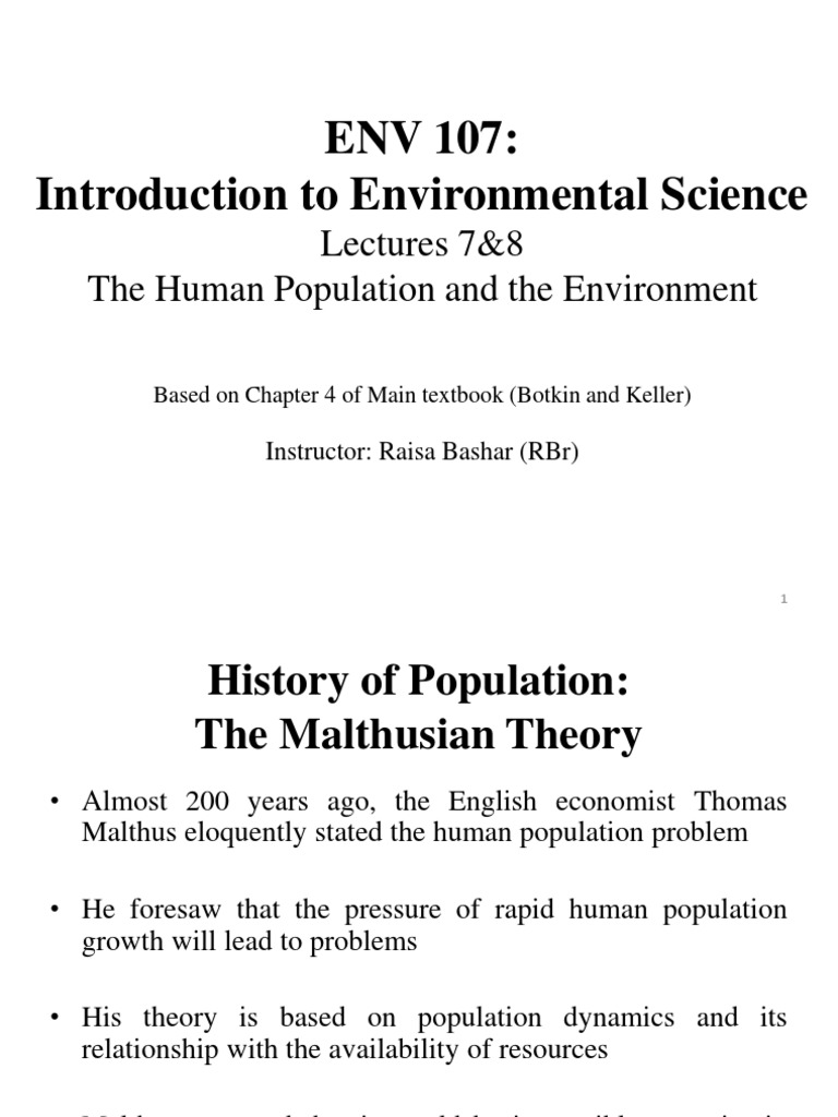 ENV 107: Introduction to Population Growth and Age Structure | PDF ...