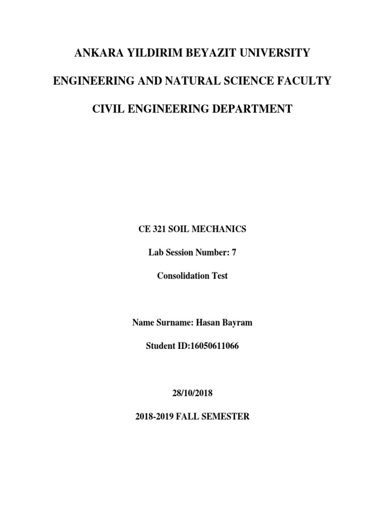 Soil Consolidation Test Report | PDF | Geotechnical Engineering | Mechanics