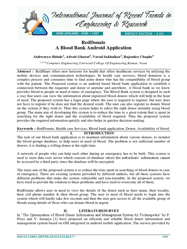 Proposal BBMS | PDF | Blood Donation | Android (Operating System)