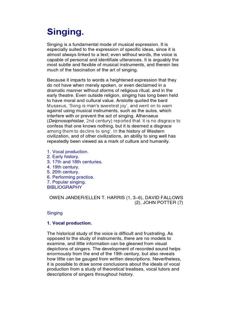 Singing | PDF | Singing | Opera