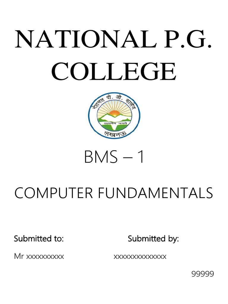 National P.G. College: Computer Fundamentals | PDF