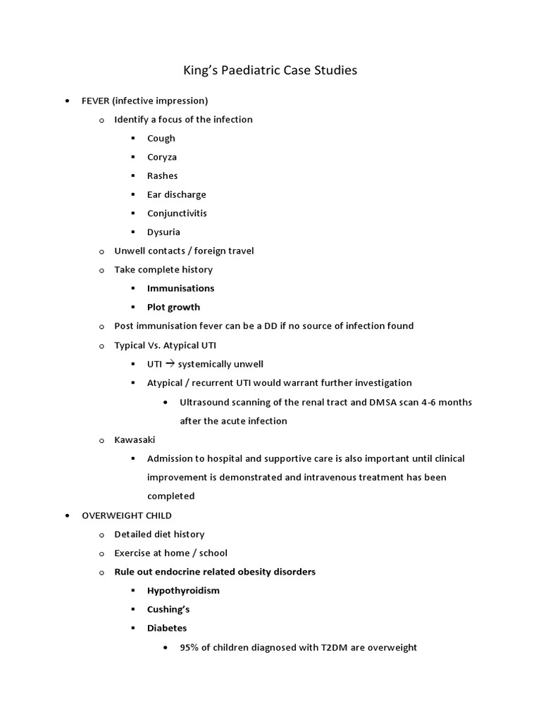 Paeds Case Notes | PDF | Medical Specialties | Clinical Medicine
