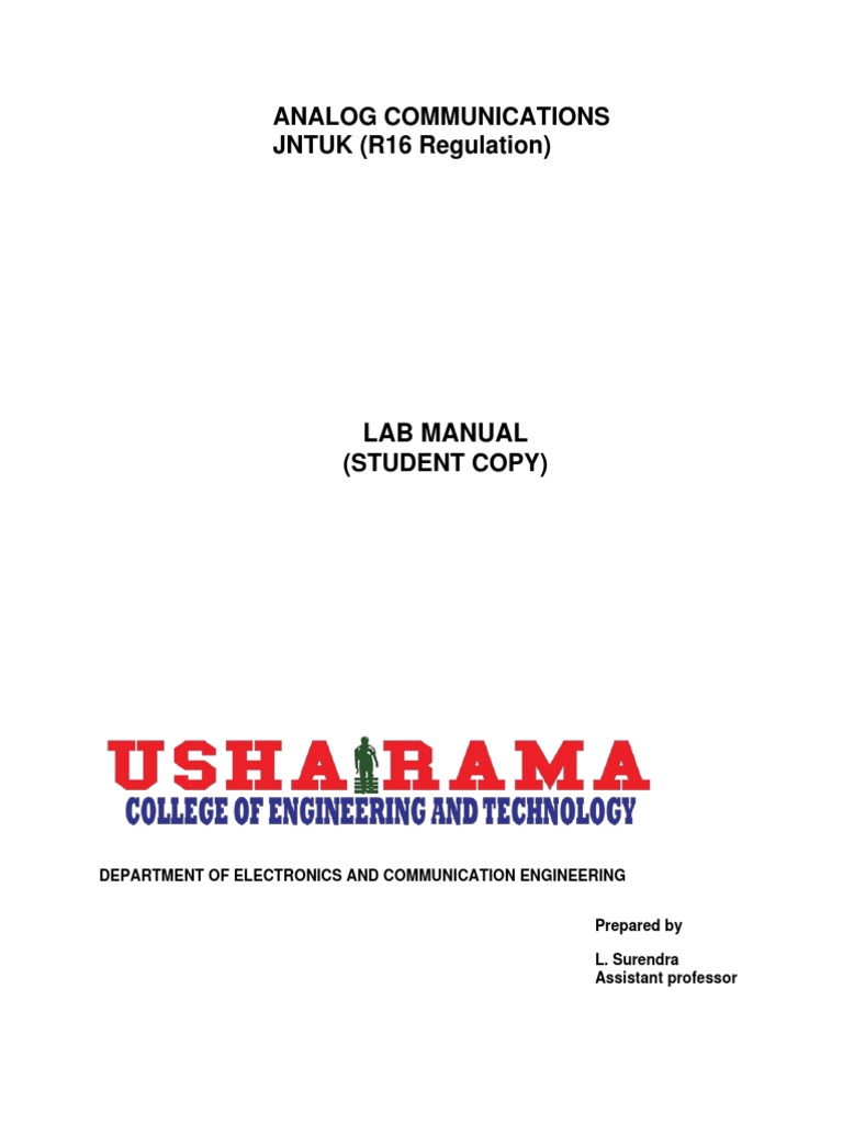 AC-Lab Manual Final Copy Need Small Modifications | PDF | Modulation ...