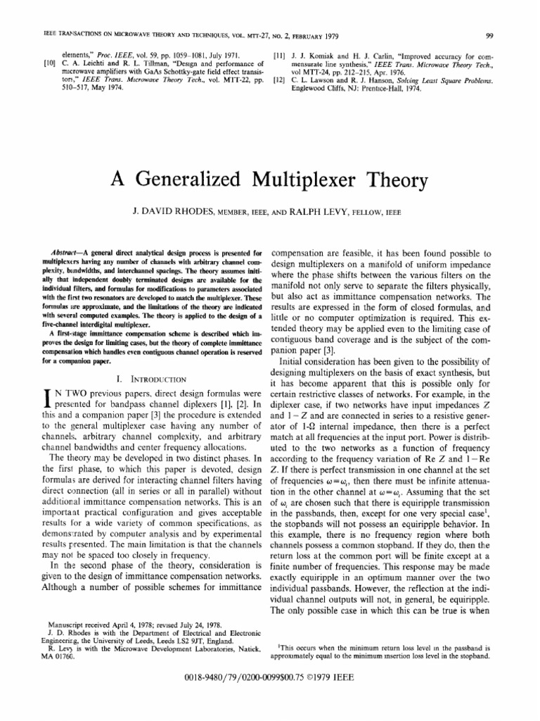 A Generalized Multiplexer Theory | PDF | Electrical Engineering ...
