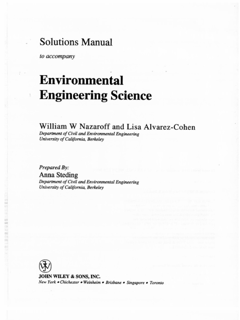 Environmental Engineering Science by Nazaroff-1 PDF | PDF