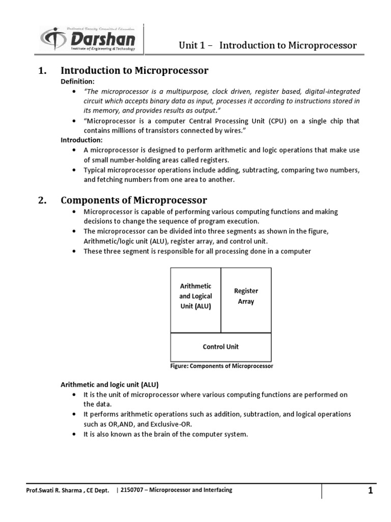 Microprocessor Basics for Students | PDF | Central Processing Unit ...