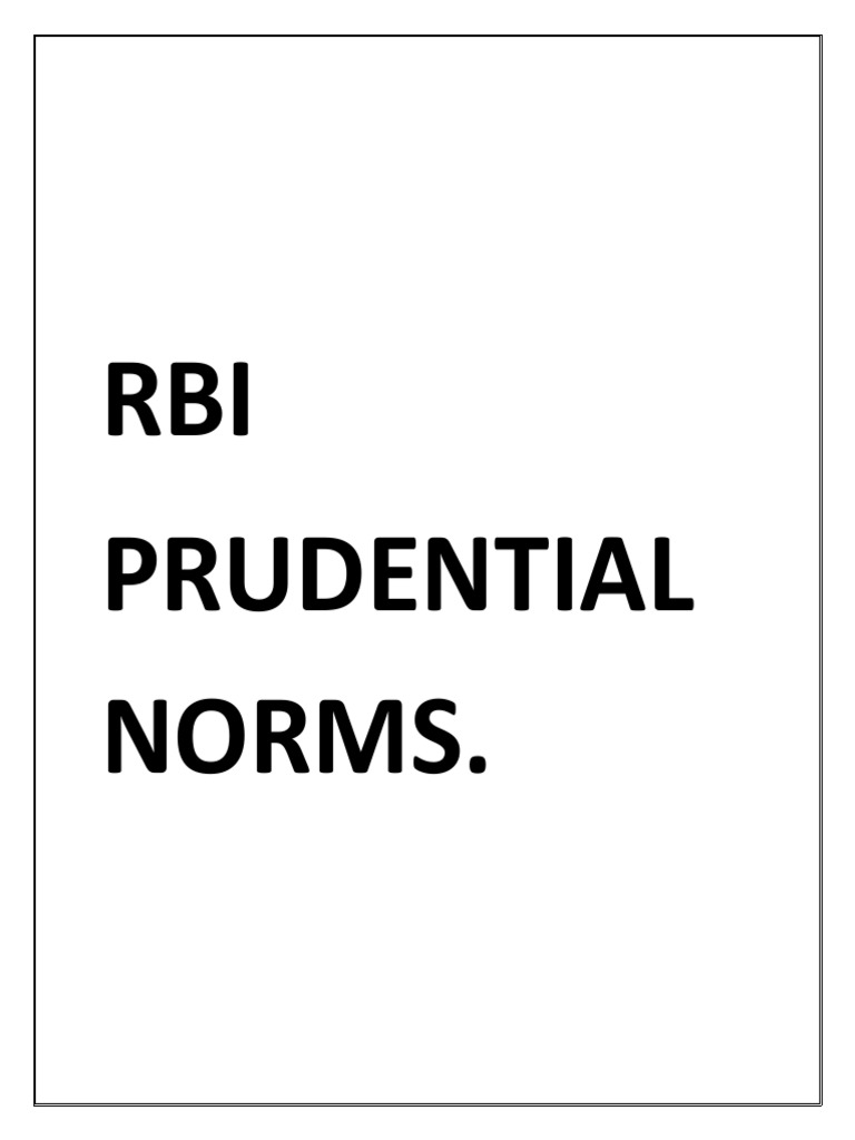 Prudential Norms | Download Free PDF | Reserve Bank Of India | Accrual