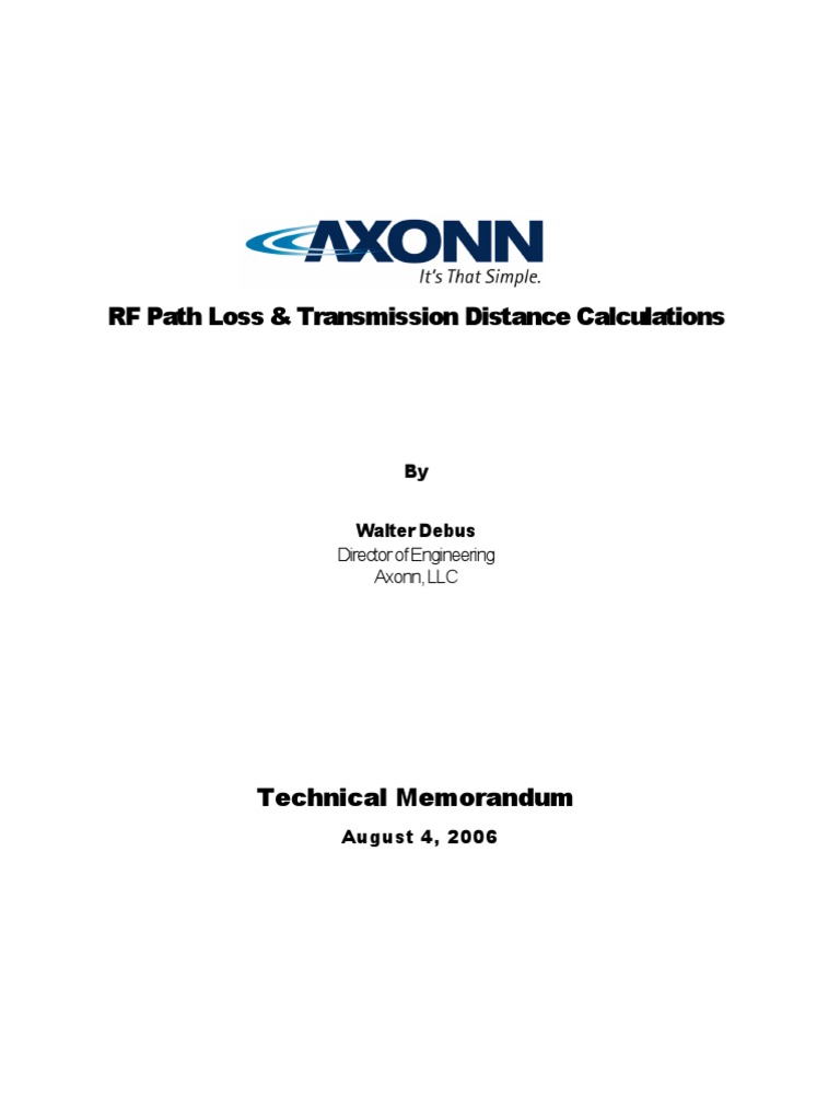 Path Loss Calculations | PDF | Sensitivity Analysis | Antenna (Radio)