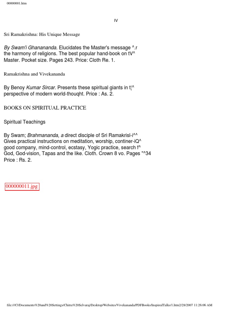 Books On Spiritual Practice: by Swam'i Ghanananda. Elucidates The ...