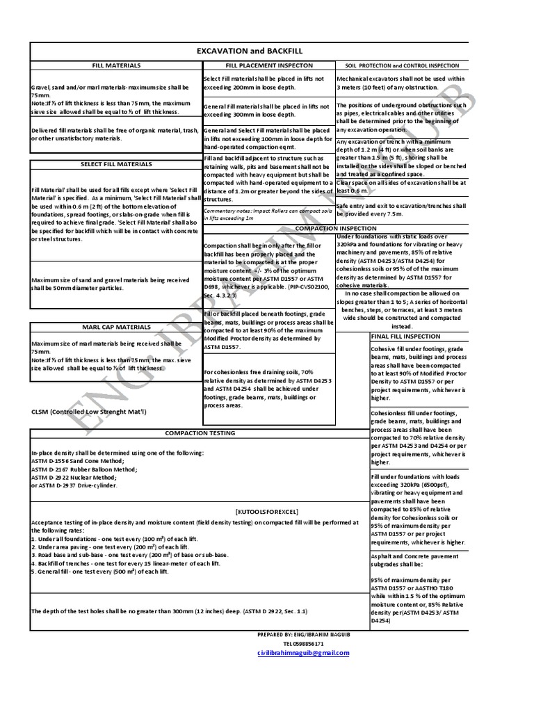 Excavation and Backfill | PDF | Road Surface | Elevator