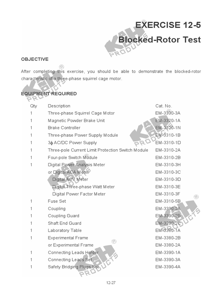 3locked Rotor Test | PDF | Power Supply | Switch