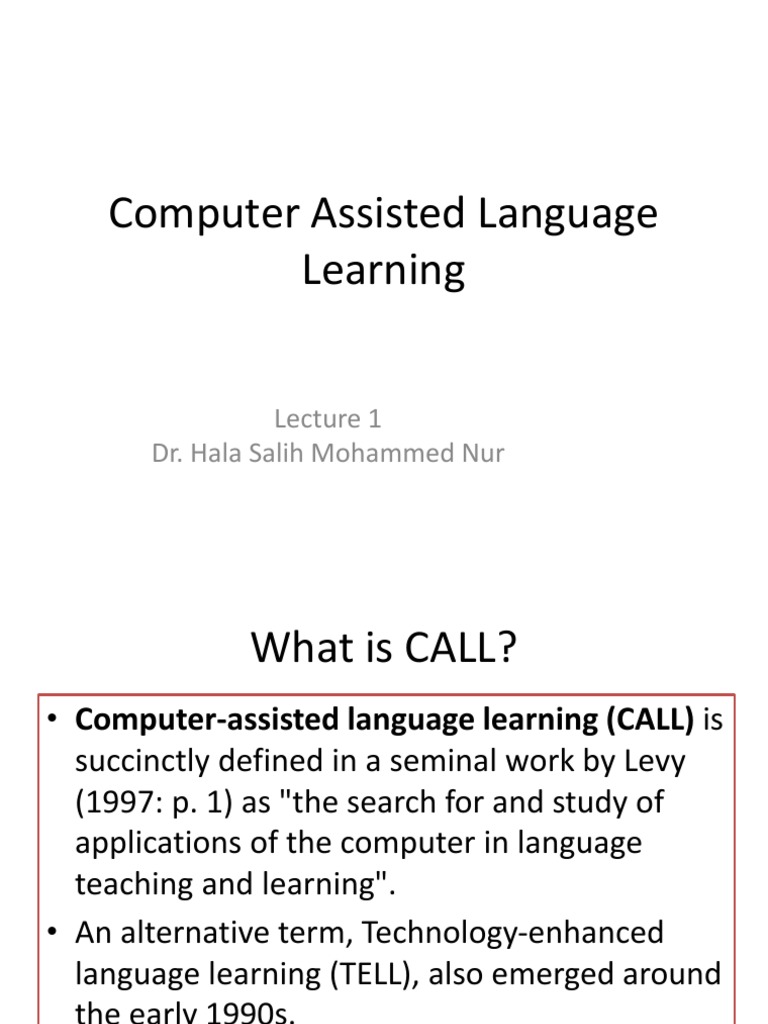 Computer Assisted Language Learning | PDF | Media Technology | Learning