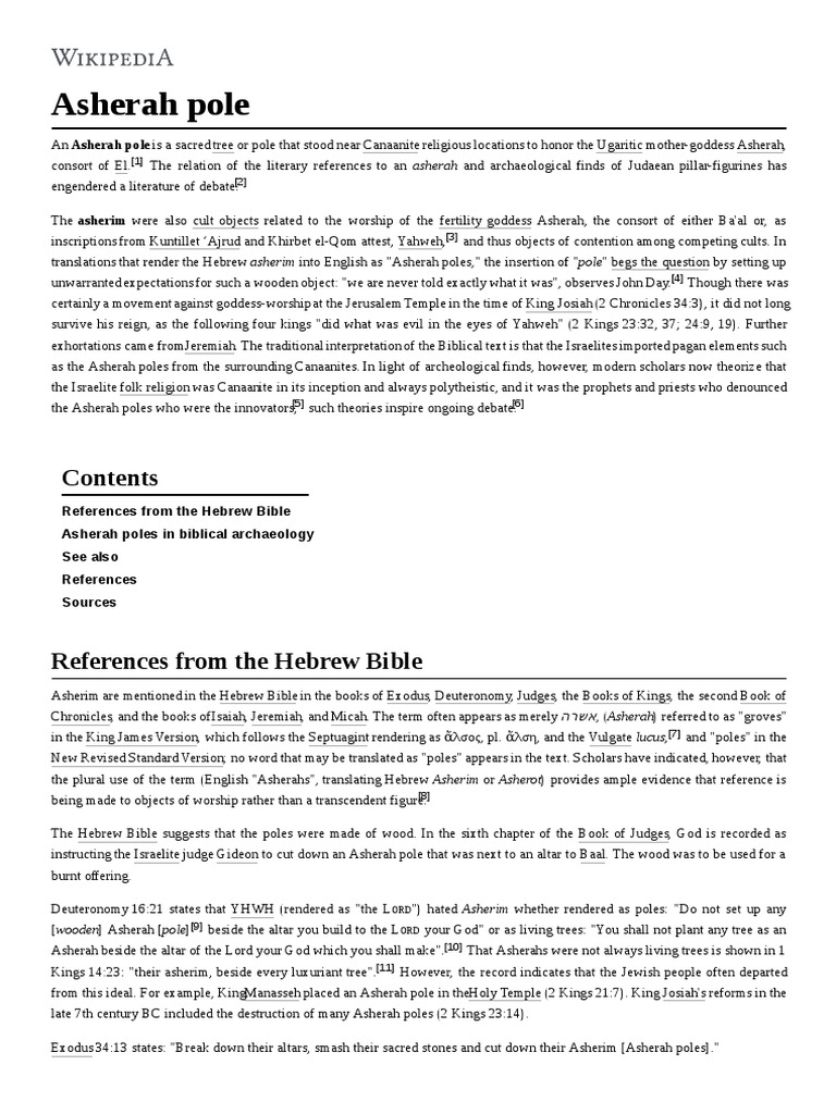 Asherah Pole | Hebrew Bible People | Ancient Peoples Of The Near East