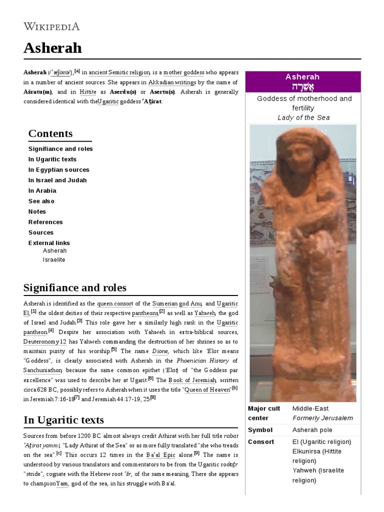 Asherah | PDF | Ancient Semitic Religions | Canaan