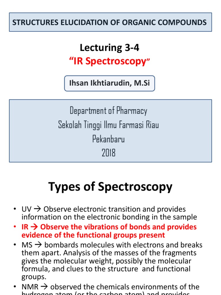 3-4 IR Spectros | PDF | Infrared Spectroscopy | Molecules
