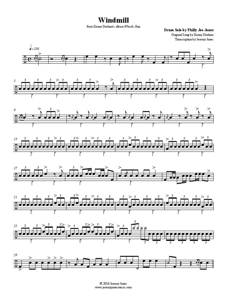 Windmill: Drum Solo by Philly Joe Jones | PDF | Leisure