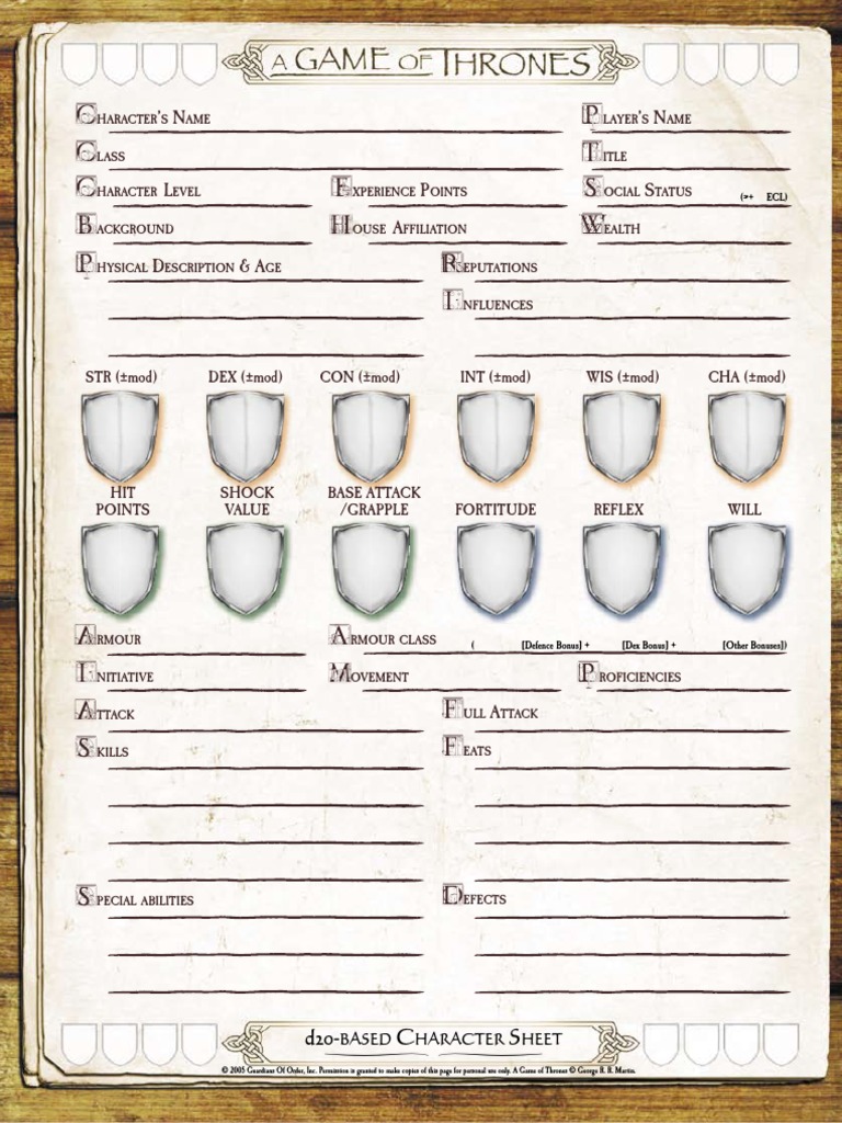 C C P T C e S B H W: STR ( Mod) DEX ( Mod) CON ( Mod) INT ( Mod) WIS ...