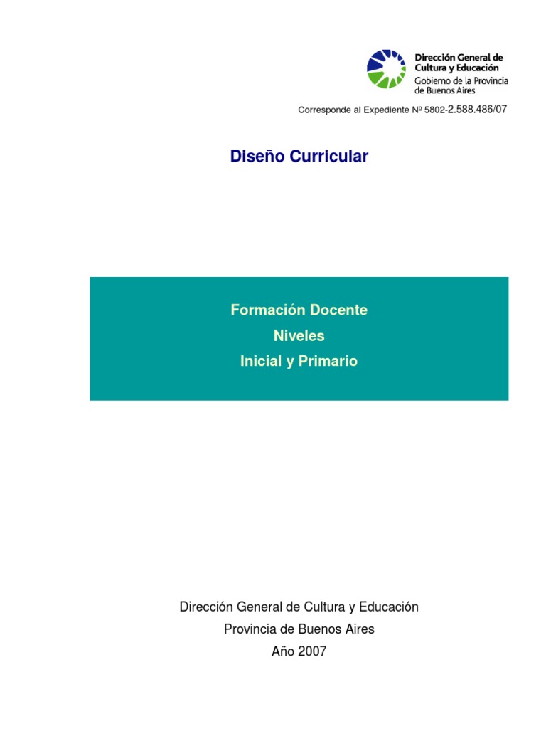 Diseño Prof. de Educacion Inicial y Primaria (R.3160-07) | PDF
