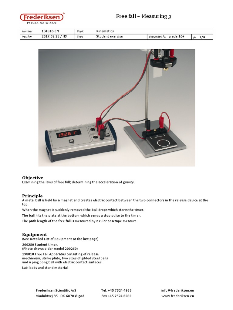 en Free Fall Measuring G | PDF | Gravity | Measurement