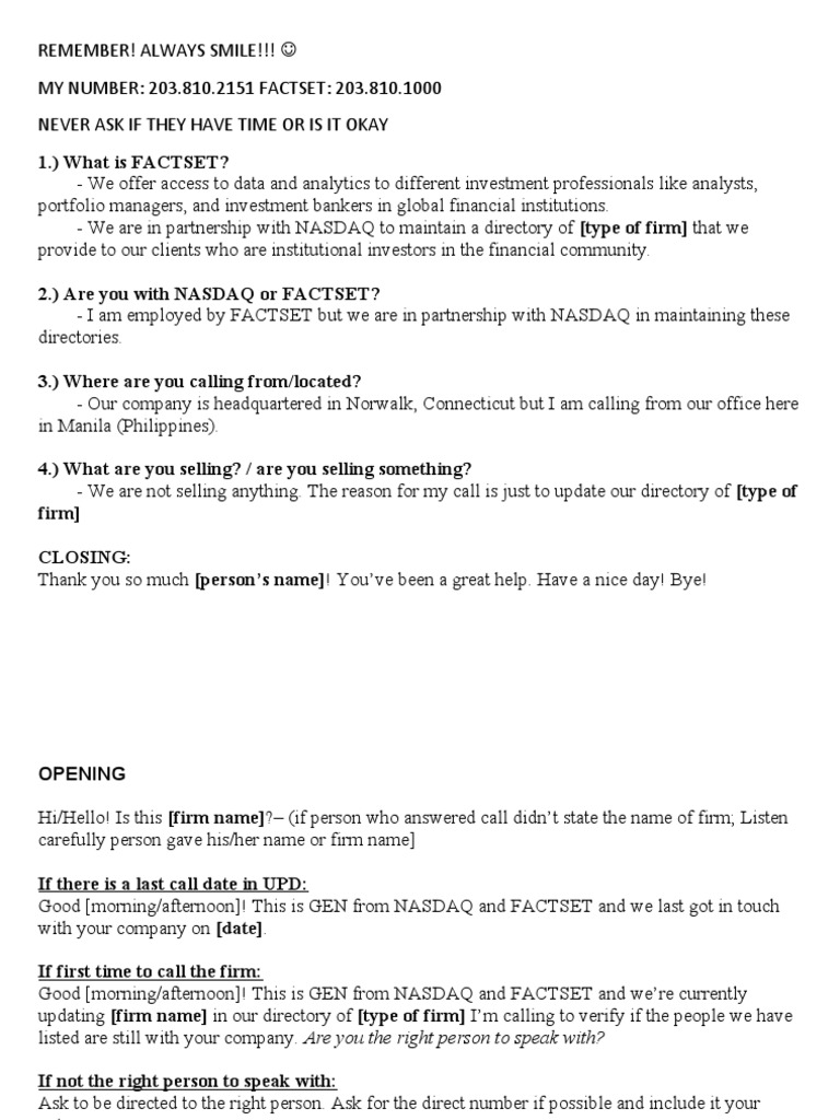 1.) What Is FACTSET? | PDF | Fact Set | Corporations