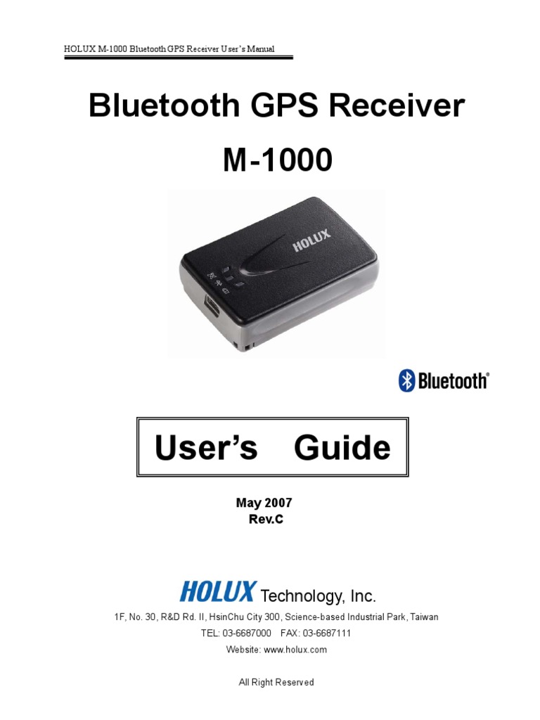 M1000 User's Manual | PDF | Bluetooth | Global Positioning System