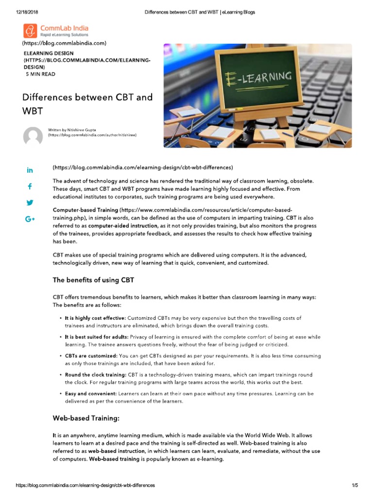 What Is Difference B/T CBT and WBT | PDF