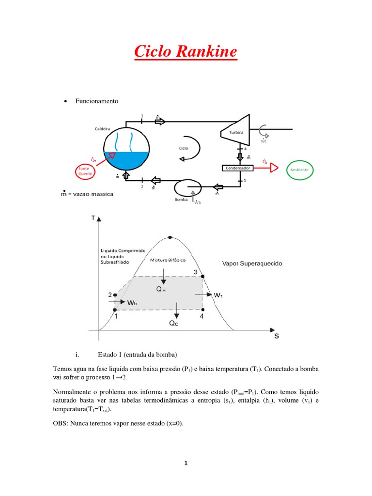 Eficiência do Ciclo Rankine e Processos | PDF | Física | Quantidades ...