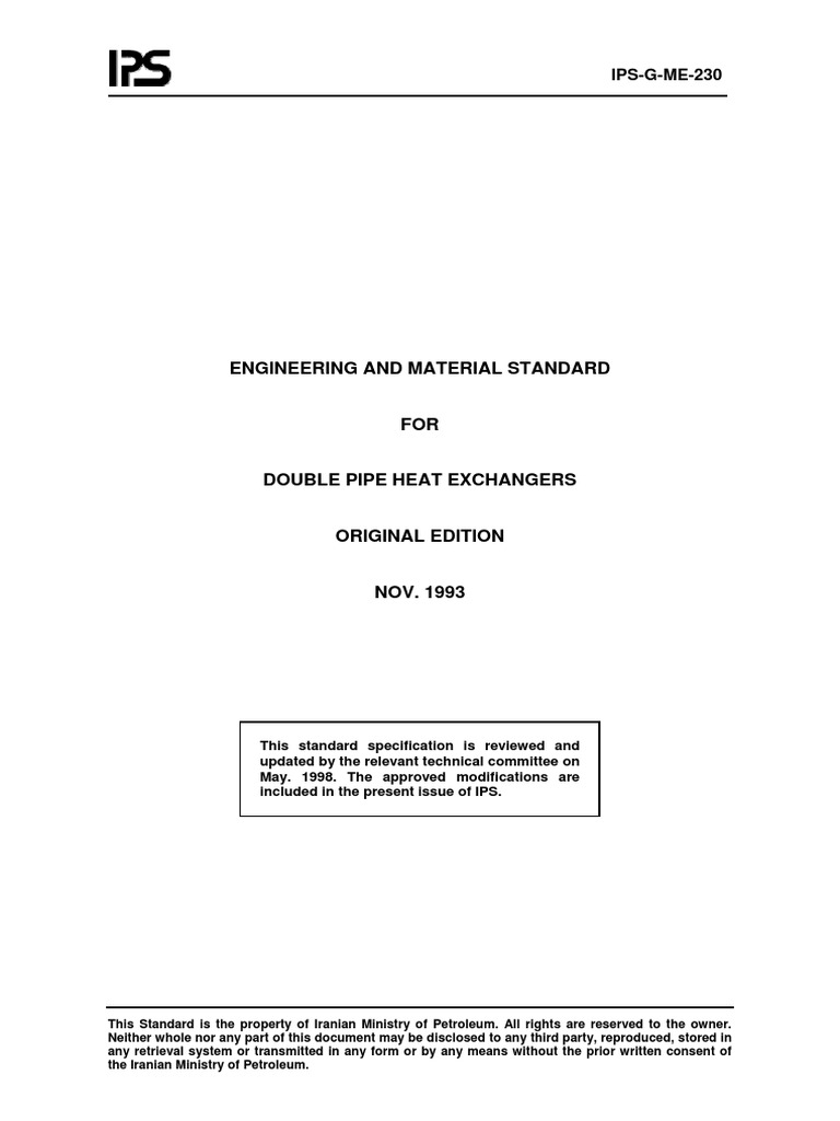 ASME Standards for Double Pipe Heat Exchangers | PDF | Pipe (Fluid Conveyance) | Heat Exchanger