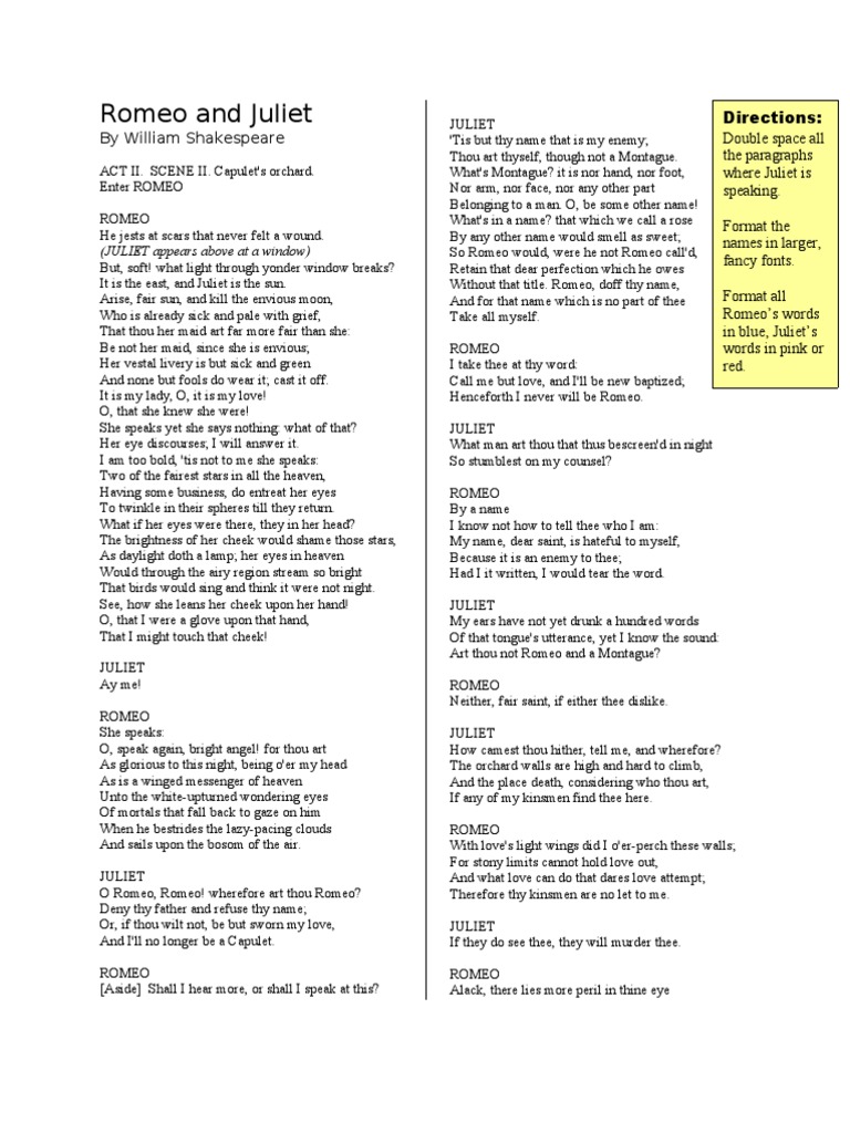 Romeo Juliet Play | PDF