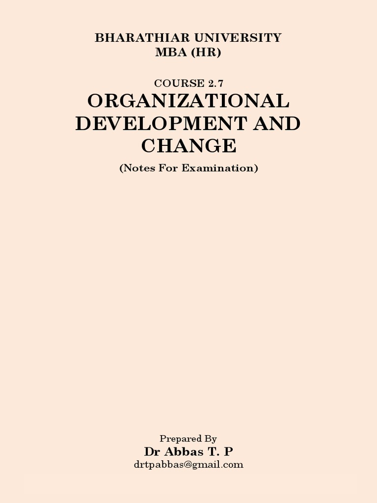 Organizational Development and Change ExamNotes | PDF | Organization ...