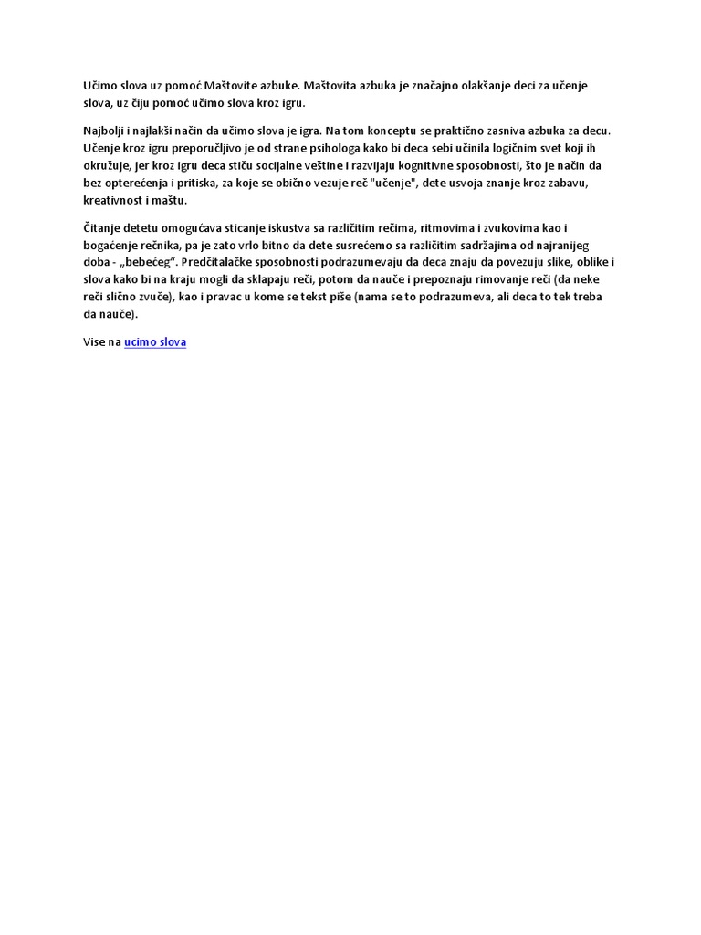 Ucimo Slova PDF | PDF