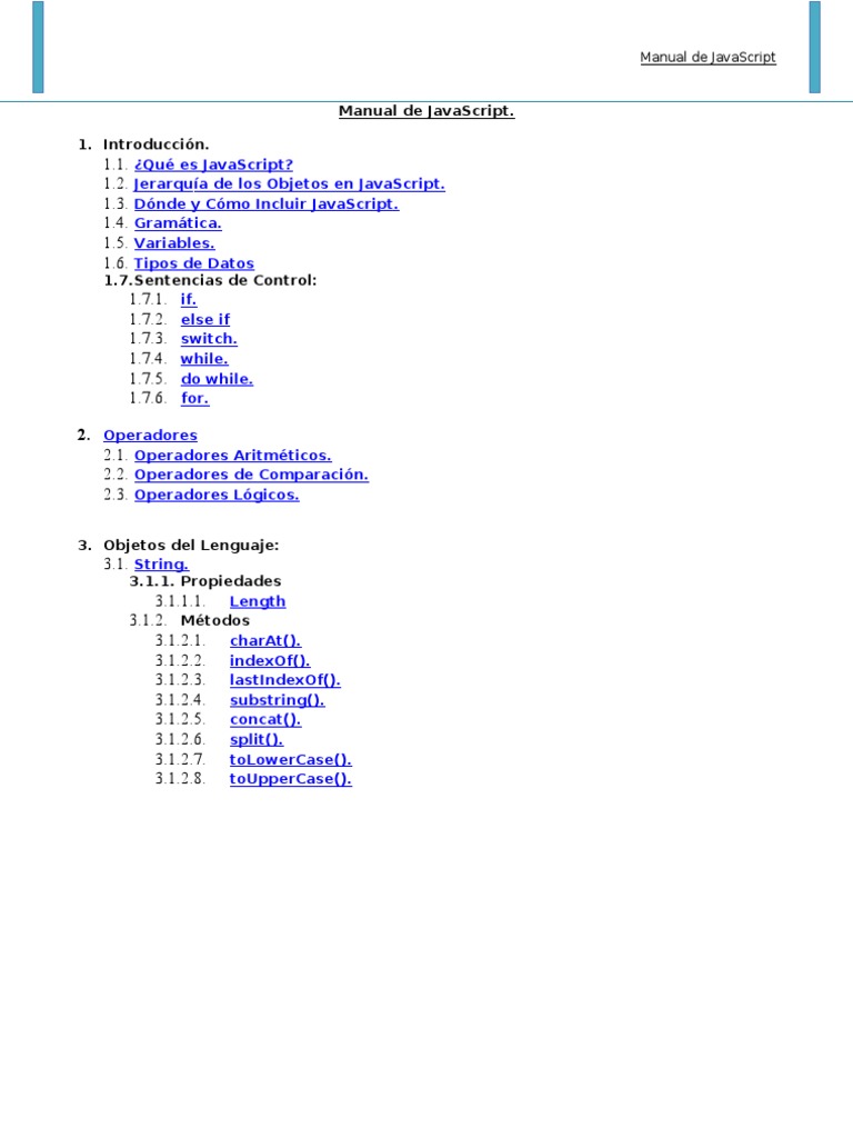 Manual Java Script Clases Pdf Lenguaje De Programación Script Java 