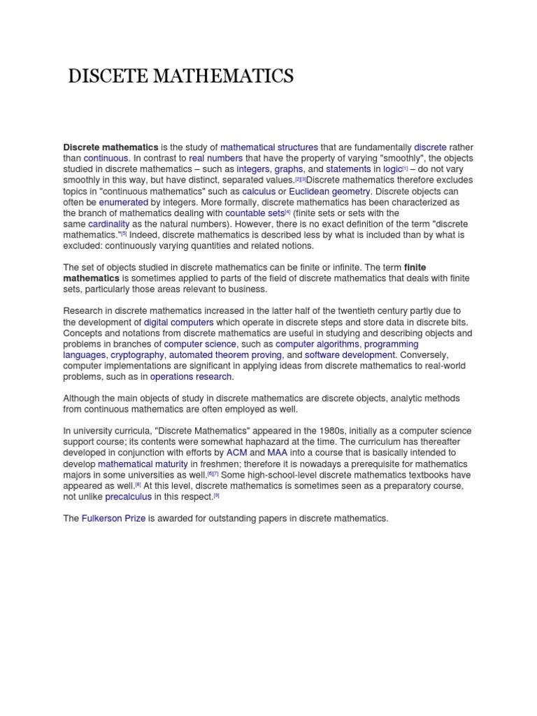 Discrete Math | PDF | Discrete Mathematics | Logic