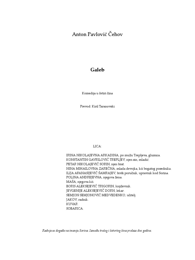 Anton Pavlovic Cehov - Galeb | PDF