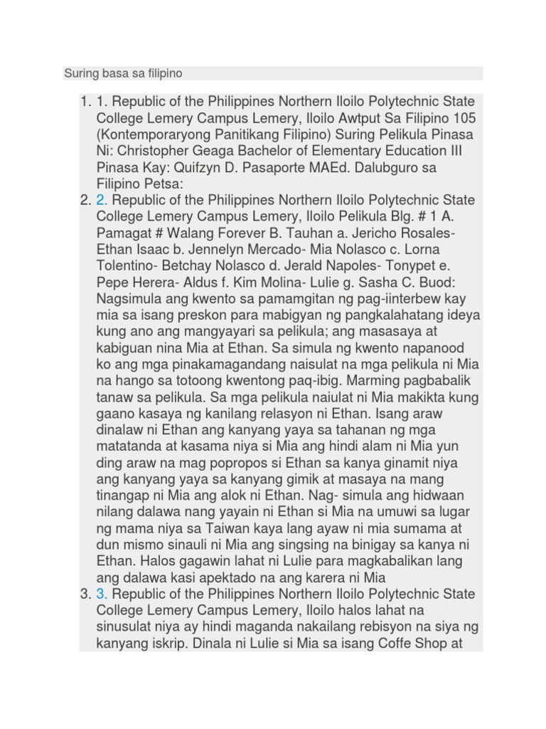 Suring Basa Sa Filipino | PDF