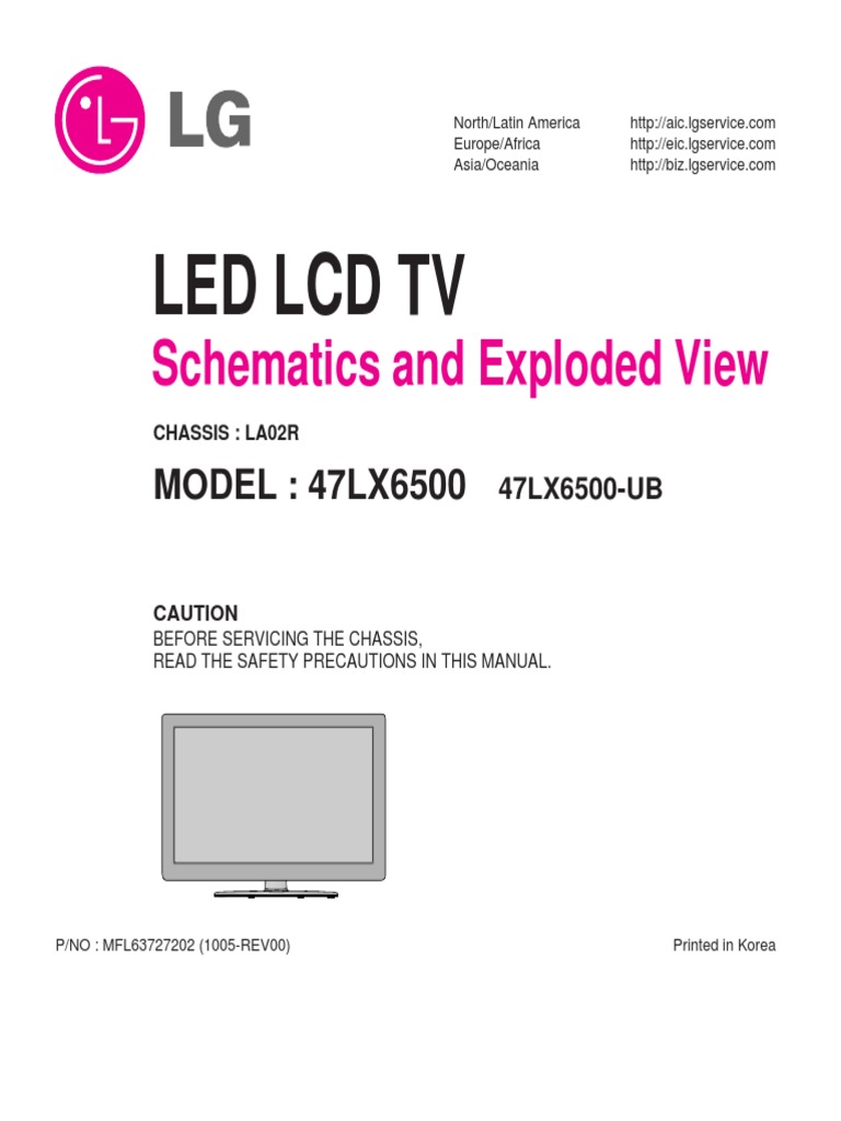 Led LCD TV: Chematics and Exploded View | PDF | Electricity ...