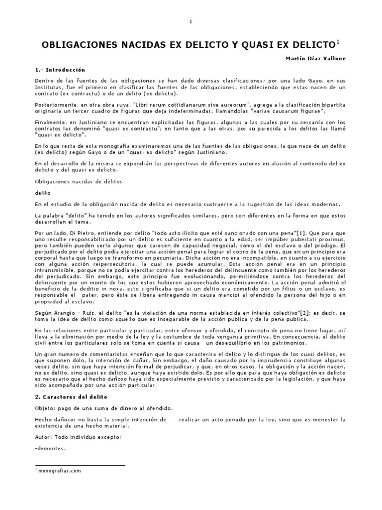 Obligaciones ex Delicto y Quasi ex Delicto | PDF | Robo | Derecho penal