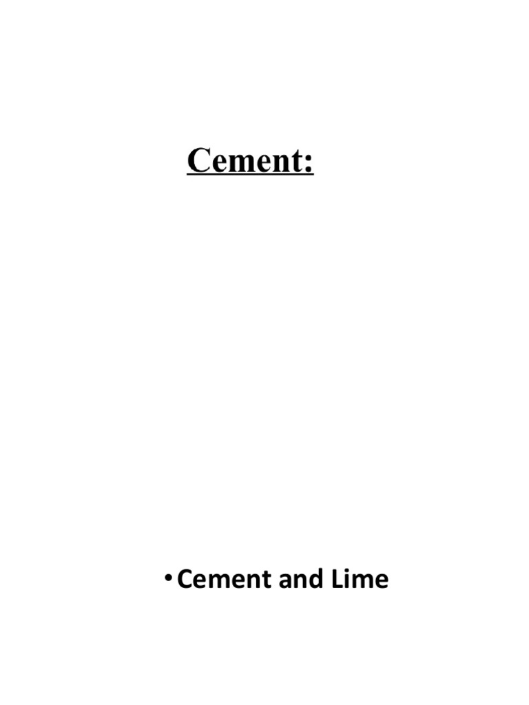 Cement Notes | PDF