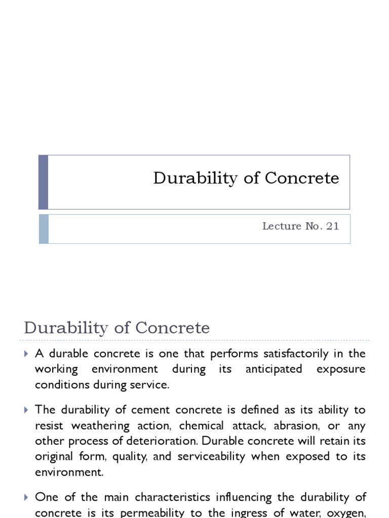 Concrete Durability Factors | PDF | Wear | Corrosion