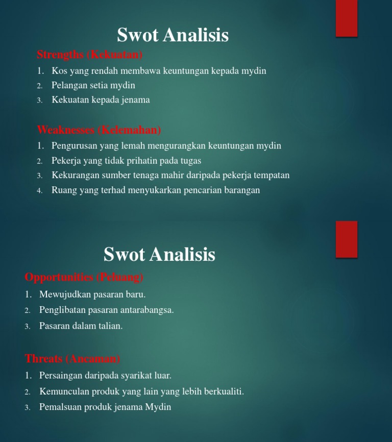 SWOT ANALISIS Mydin | PDF