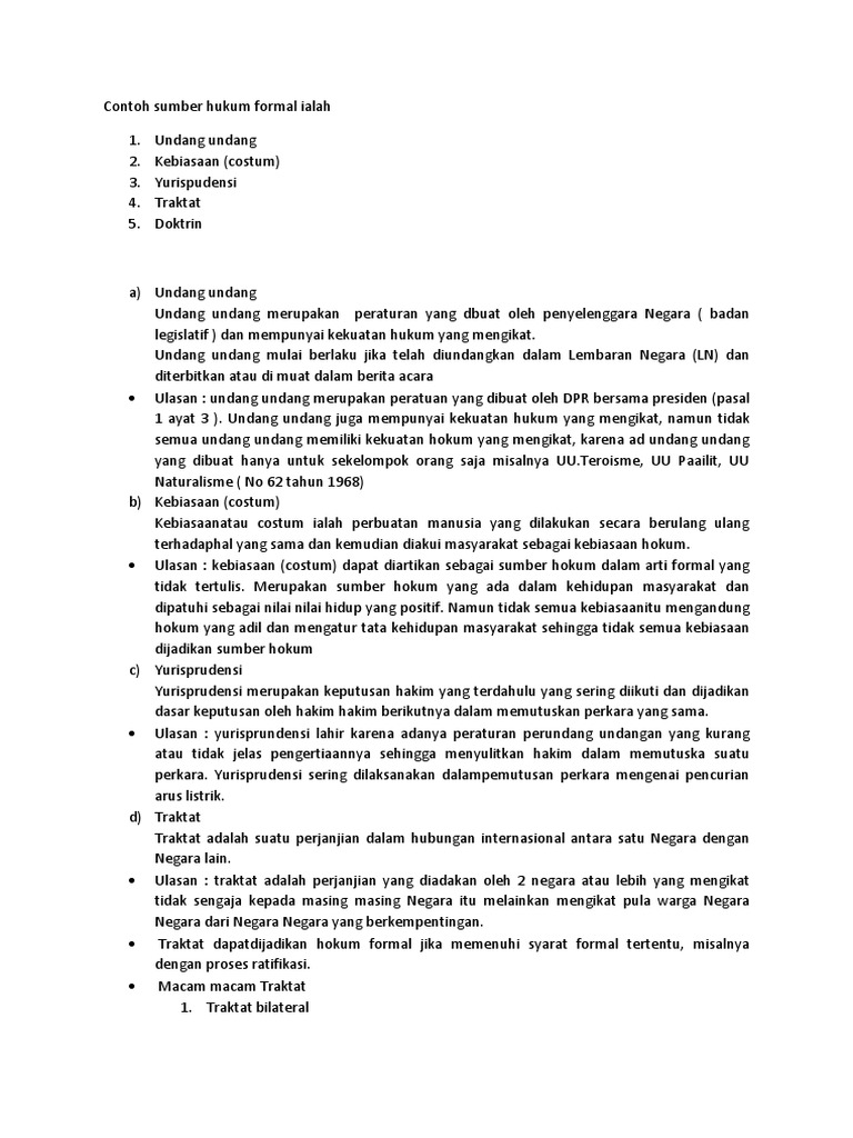 Contoh Sumber Hukum Formal | PDF