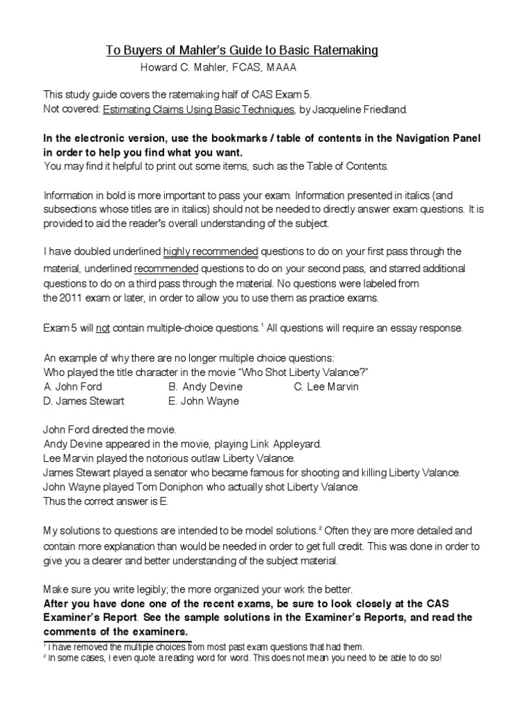 2018 Basic Rate Making Sample | PDF | Underwriting | Insurance