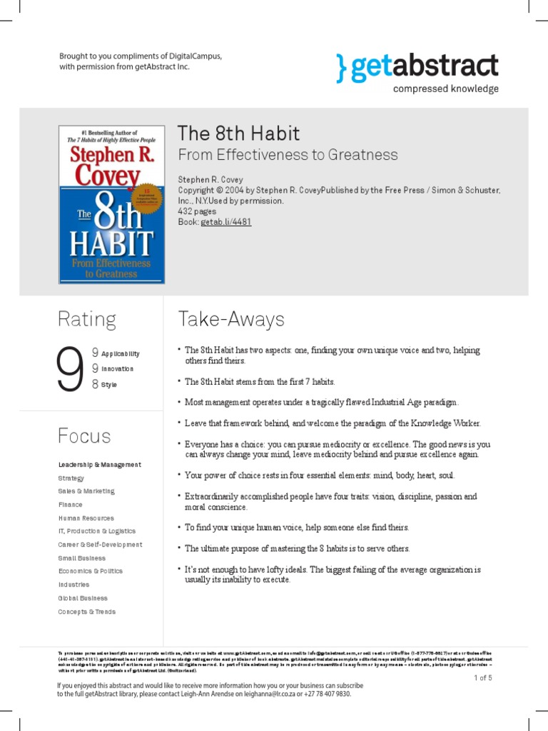 The 8th Habit Covey en 4481 DC | PDF | Emotional Intelligence | Leadership