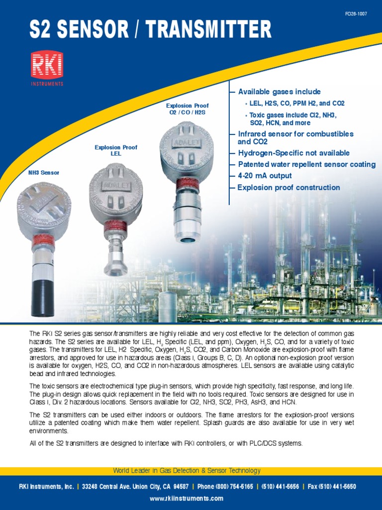 RKI S2 Series Gas Sensor Transmitter May 2011 Opt | PDF | Carbon ...
